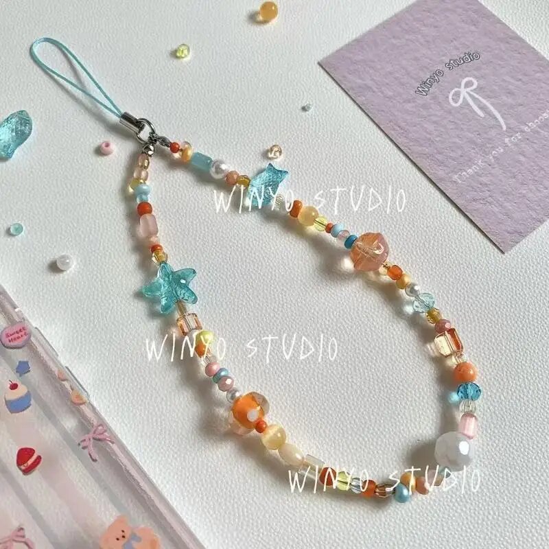 Браслет-ремешок Для Телефона DIY Kawaii Orange Sunset, Ручная Работа, Бисероплетение, Подвеска Для Камеры/телефона
