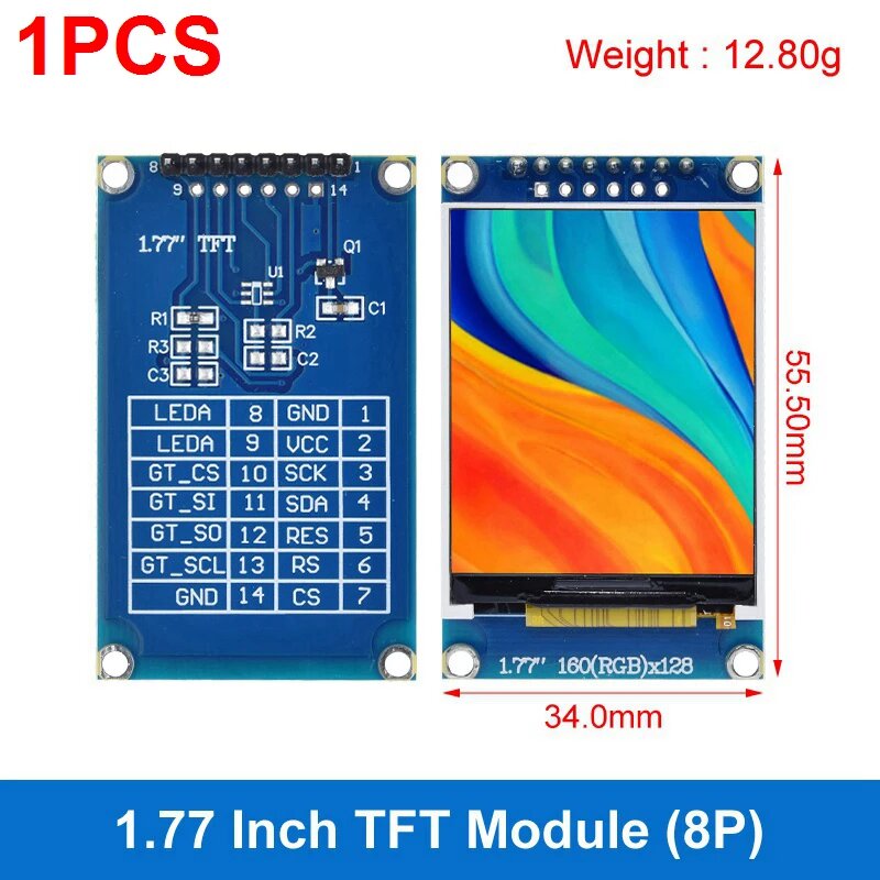 1.77" TFT модуль 128x160, Цвет: 1PCS