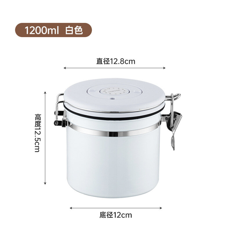 Специальная герметичная емкость для кофейных зерен, эстетичная емкость для хранения кофейного порошка, емкость с односторонним клапаном для вентиляции, герметичная емкость из нержавеющей стали.