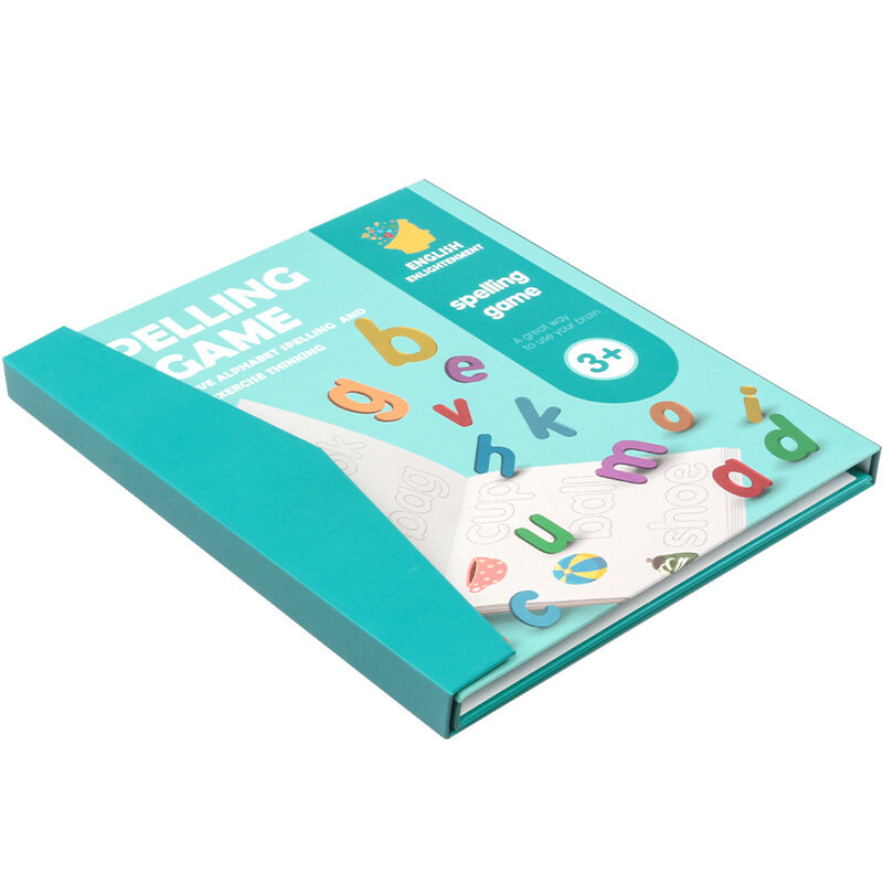 Деревянные головоломки с английскими словами, карточки, блоки для сопоставления, головоломки для детей, раннее развитие, обучение английскому языку, когнитивные игрушки