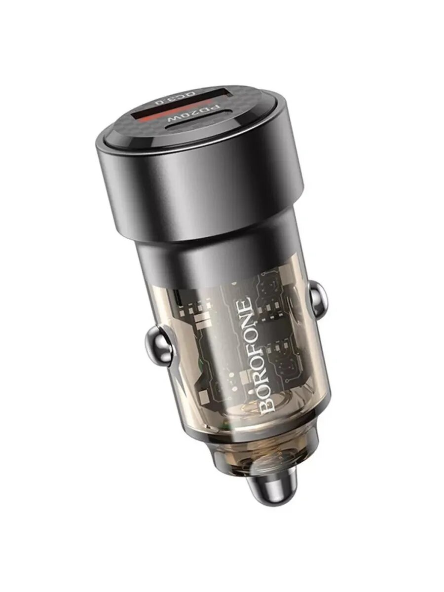 Стильный универсальный автоадаптер с быстрой зарядкой