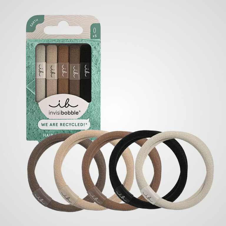 Эластичная резинка для волос HAIR TIE EARTH Mocha INVISIBOBBLE HAIR TIE EARTH Mocha Резинки для волос 5 шт