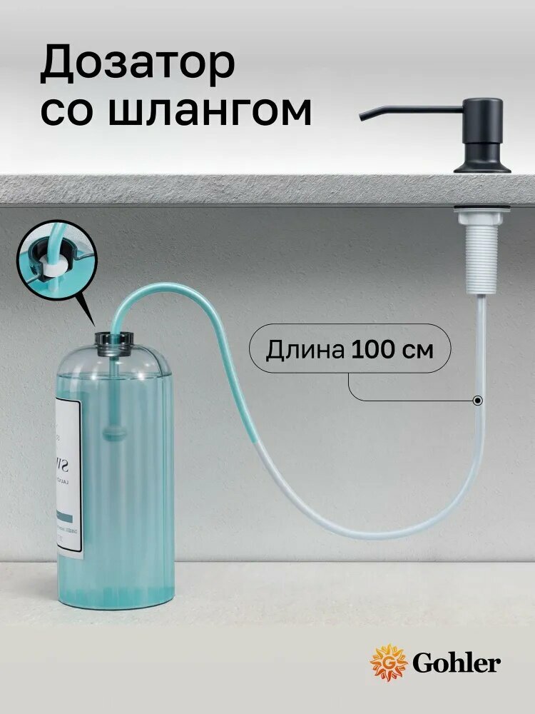 Gohler Дозатор для жидкого мыла встраиваемый, механический, 1 шт