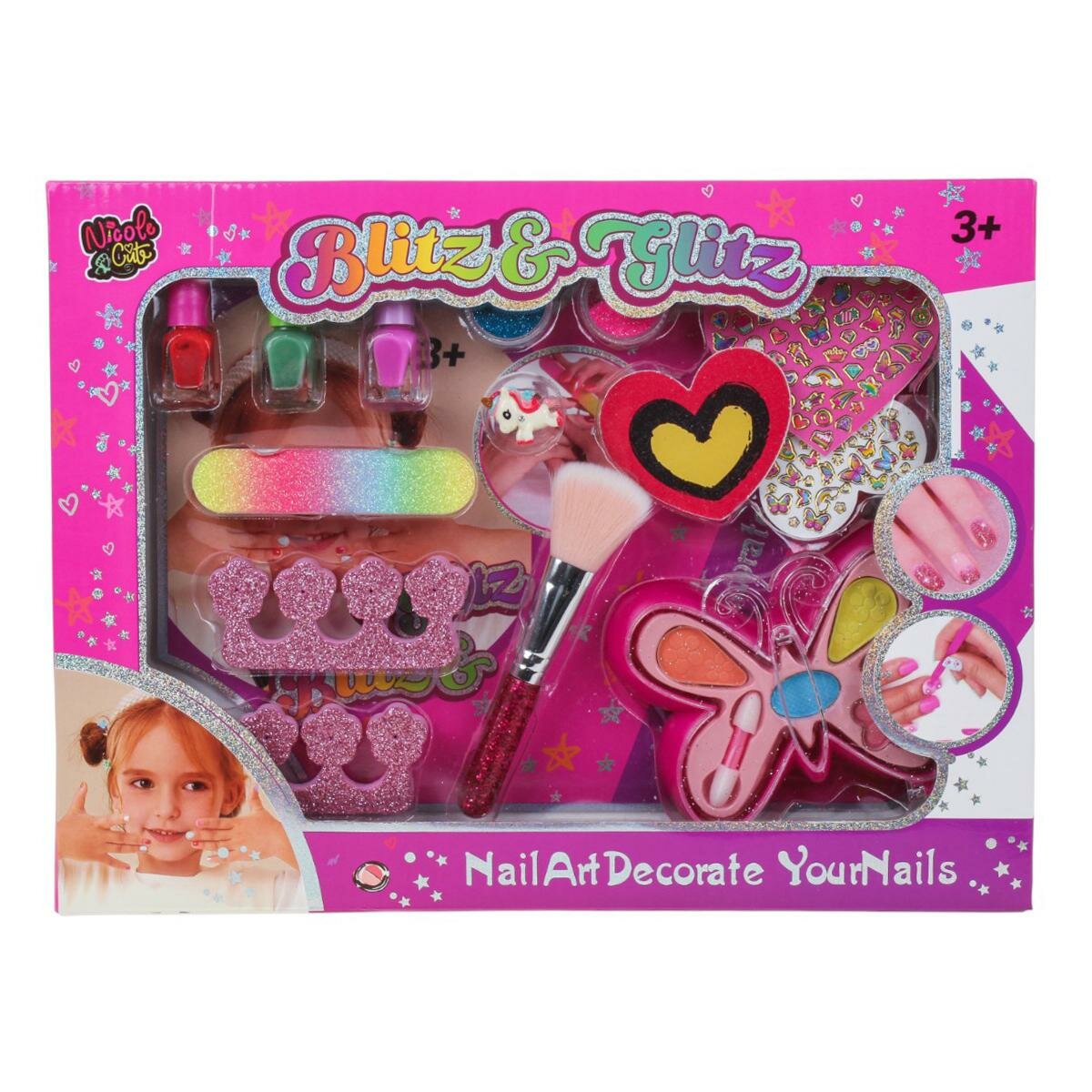 Набор для детского маникюра и макияжа "Blitz & Glitz", 15 предметов, цвет в ассортименте, 3+