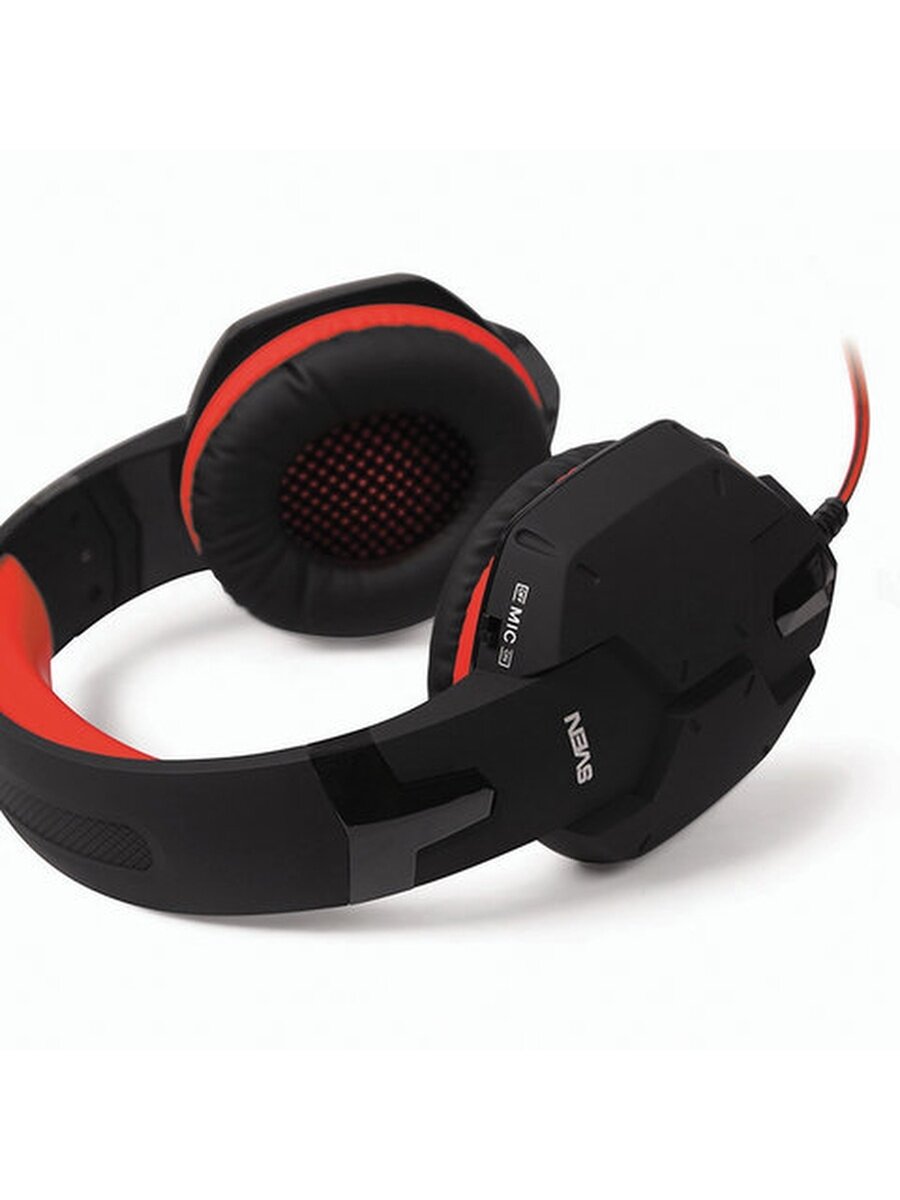 Наушники с микрофоном гарнитура SVEN AP-G988MV, проводные, 1,2 м, с оголовьем, черно-красные