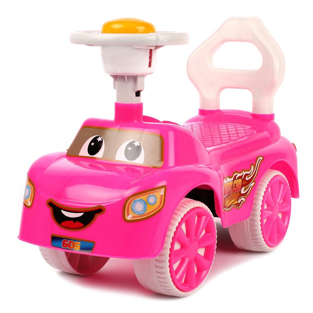 Толокар "Baby Car" розовый, пластик, 55х25.5х27см, для детей 3+, развивающая игрушка