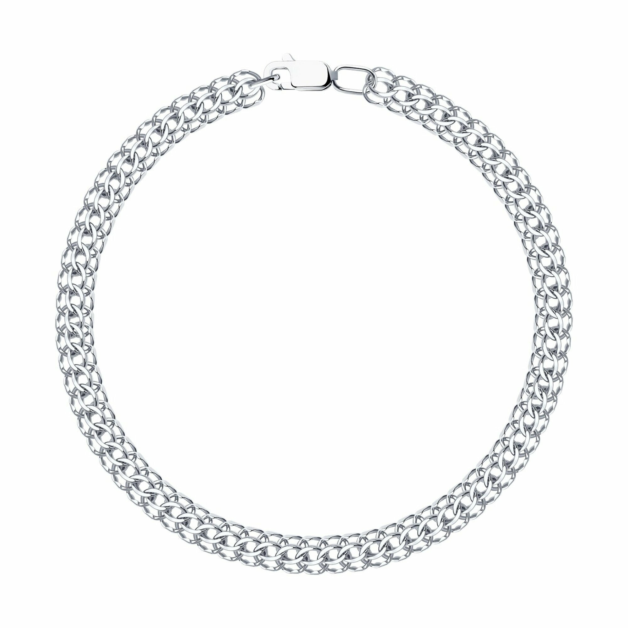 Браслет, серебро, 925 проба, родирование