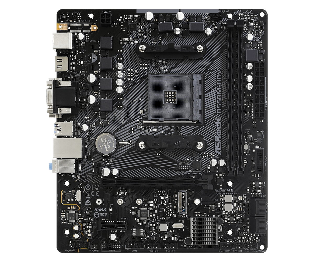 Материнская плата ASRock B550M-HDV, AM4, AMD B550, Micro-ATX, OEM (B550M-HDV)