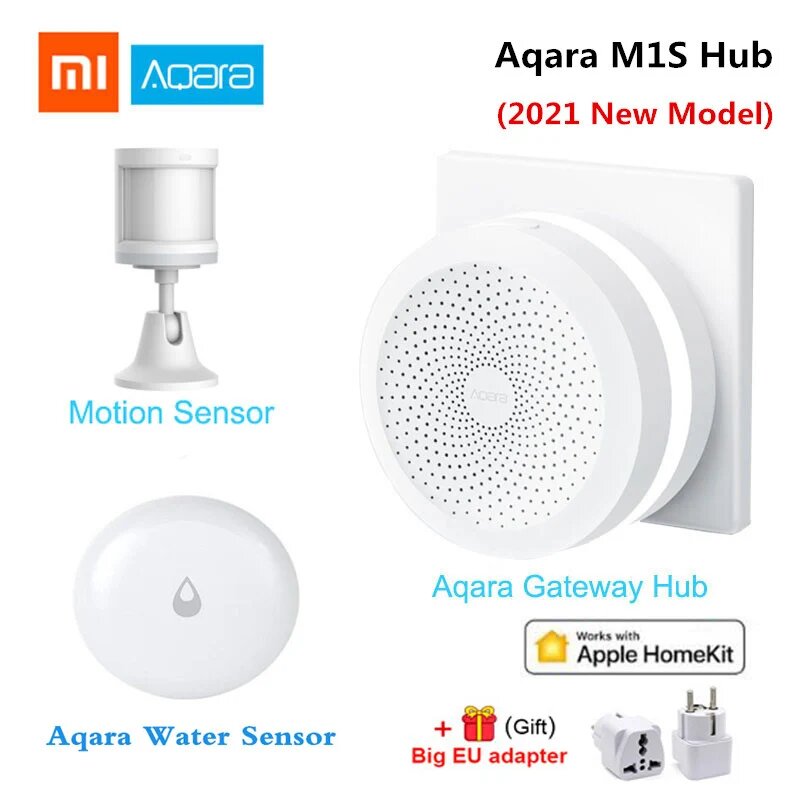 Гейтвей-хаба Aqara M1S Наборы умного дома Zigbee Датчики температуры, дыма, двери, движения пульт Для приложения Xiaomi HomeKit-Aqara 3 в 1