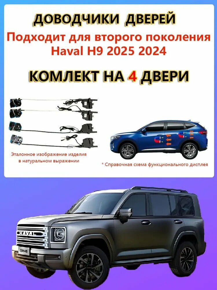 Доводчики дверей Haval H9 2024+, 4 двери(Гарантия 2 года)