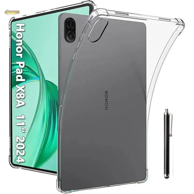 Чехол для HONOR Pad X8a 11 дюймов, Ультра тонкий противоударный защитный прозрачный чехол, гибкая мягкая крышка для кожи TPU для HONOR Pad X8a, прозрачный