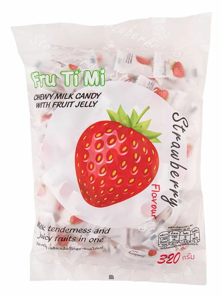 Тайские ириски Клубника Fru Ti Mi, 320 гр