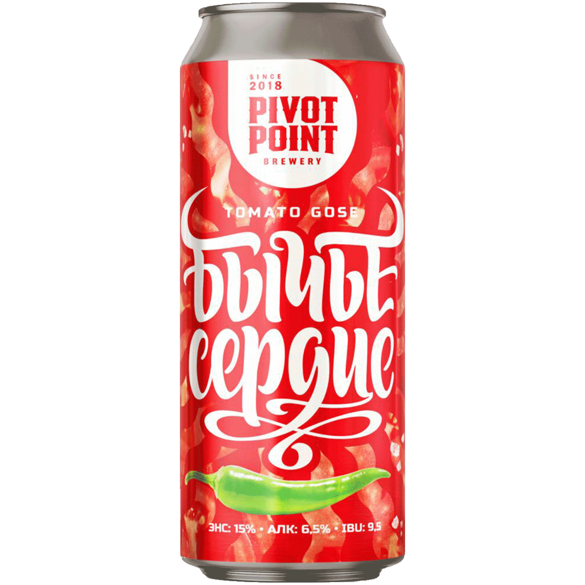 Пивной напиток Pivot Point Brewery Бычье Сердце нефильтрованный 0,45 л ж/б