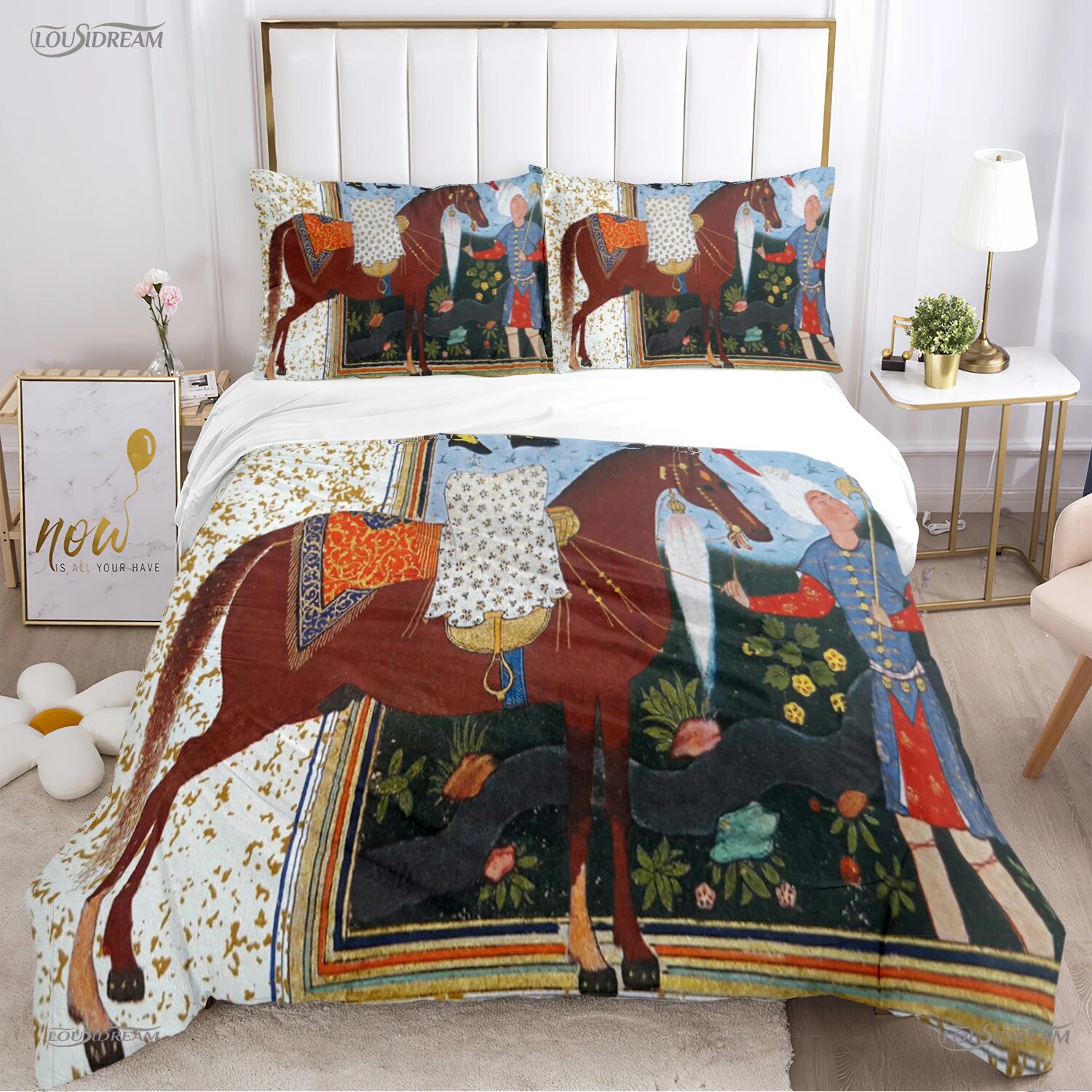 LOUSIDREAM Этнический комплект постельного белья из микрофибры 3 шт AU Single 145x210cm, Style H