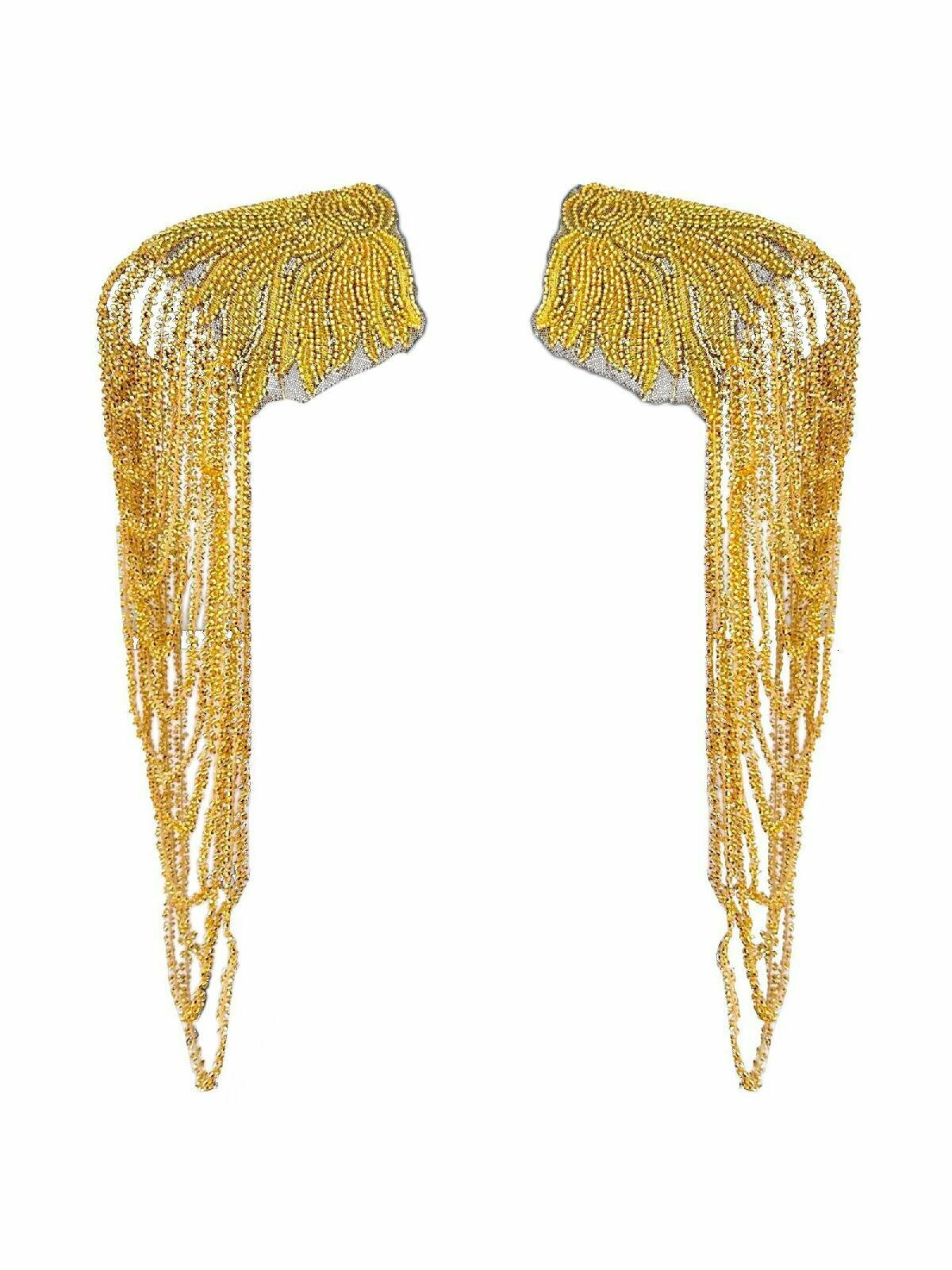 Серебристые плечевые эполеты с кисточками, Золото