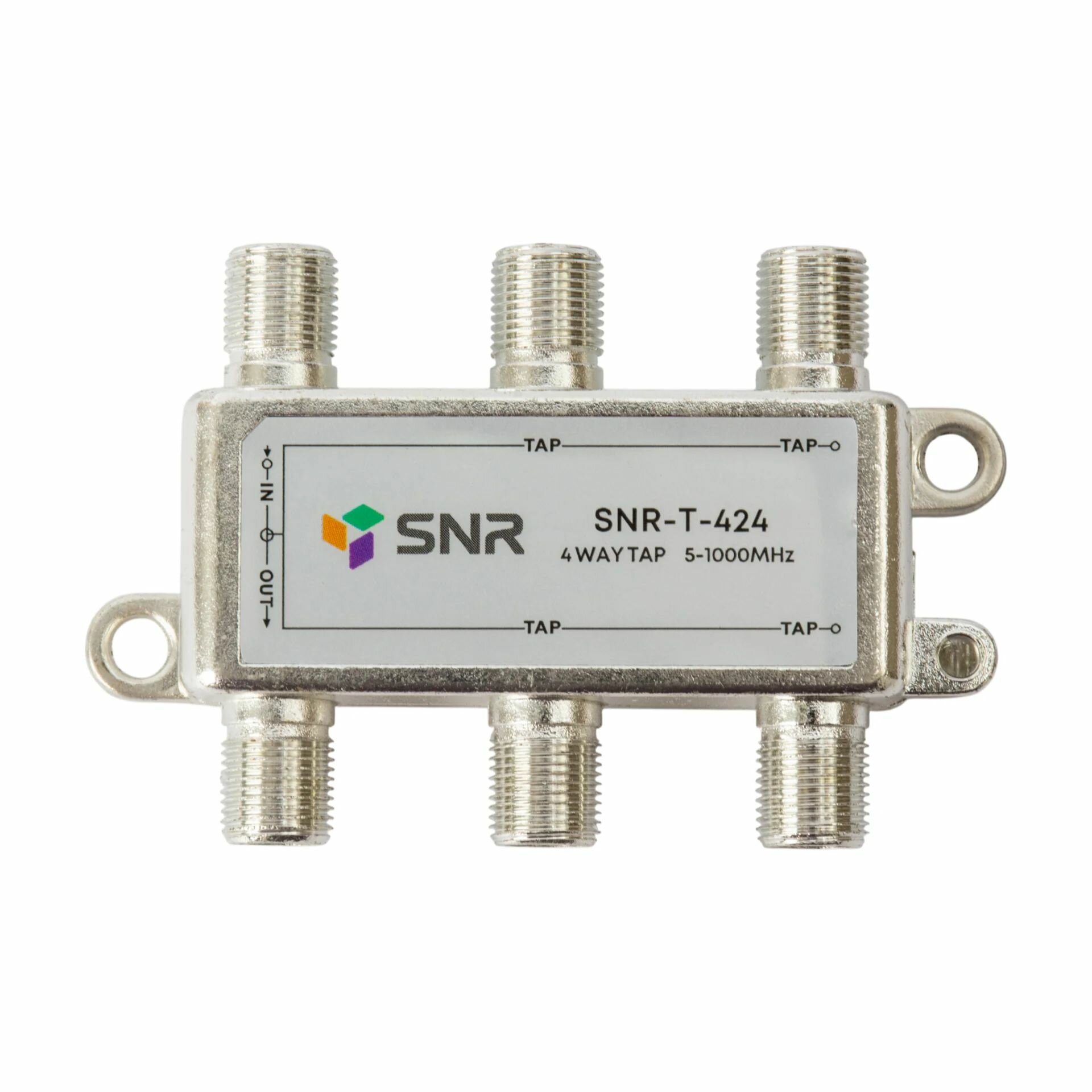 Ответвитель абонентский SNR-T-424, на 4 отвода, вносимое затухание IN-TAP 24dB.