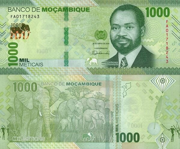 Мозамбик 1000 метикал 2024 Слоны UNC