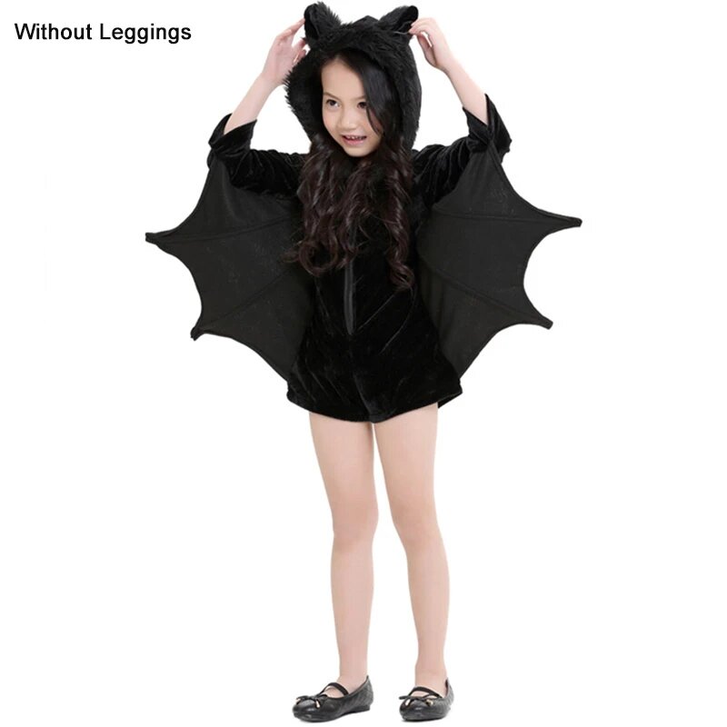 Костюм летучая мышь детский взрослый черный бархатный M, Without Leggings