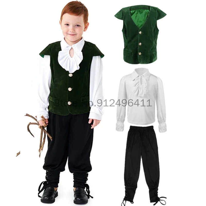 Детский костюм Викторианский Вампир Зеленый, М, 3 pcs set