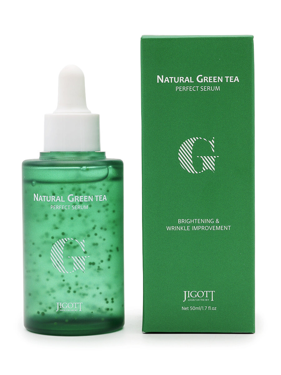 Jigott Сыворотка для лица с экстрактом зеленого чая Natural Green Tea Perfect Serum, 50 мл