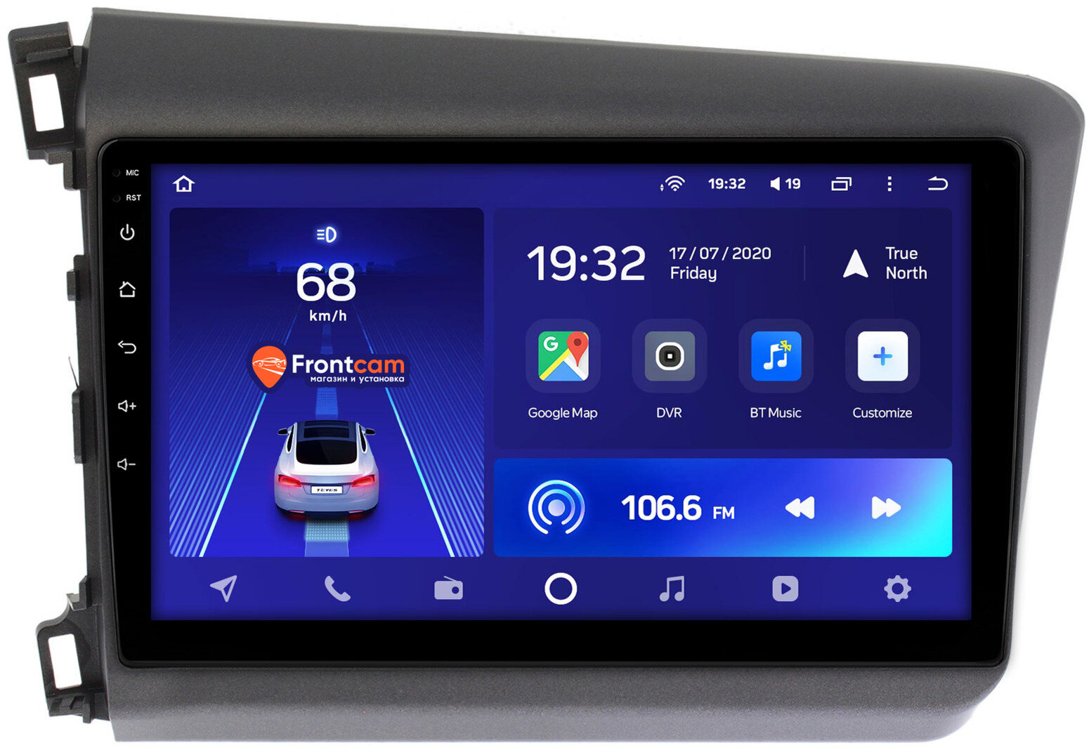 Штатная магнитола Honda Civic 9 4D 2011-2015 (левый руль, седан) Teyes CC2L PLUS 2/32 9" RM-9166 Android 8.1 (DSP, IPS, AHD)