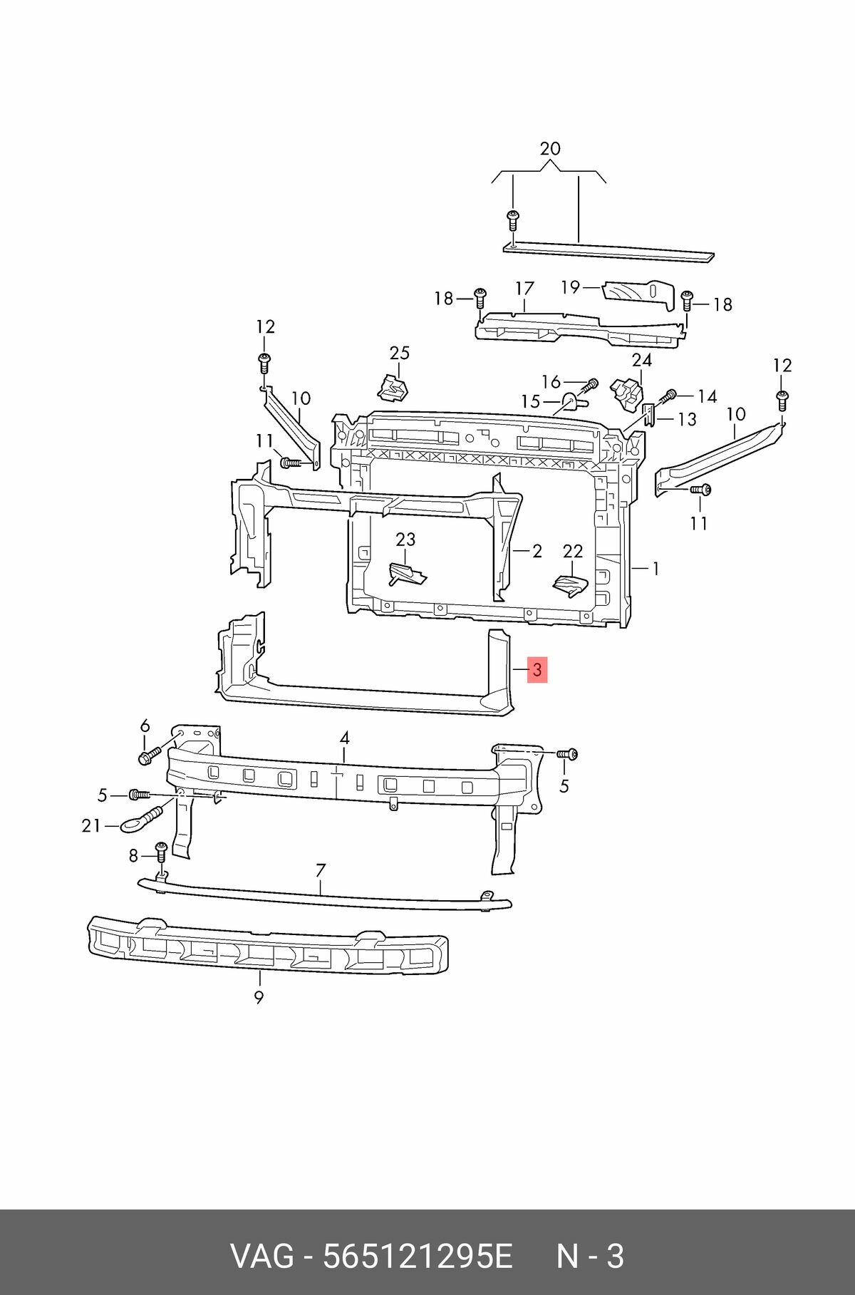 Подголовник Чёрный M [Org](Vag 565121295E)