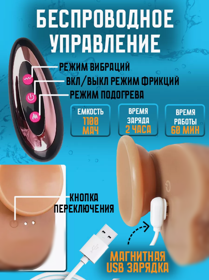 Вибратор Фаллоимитатор реалистичный Дилдо для женщин на присоске с подогревом Фалос Страпон Член