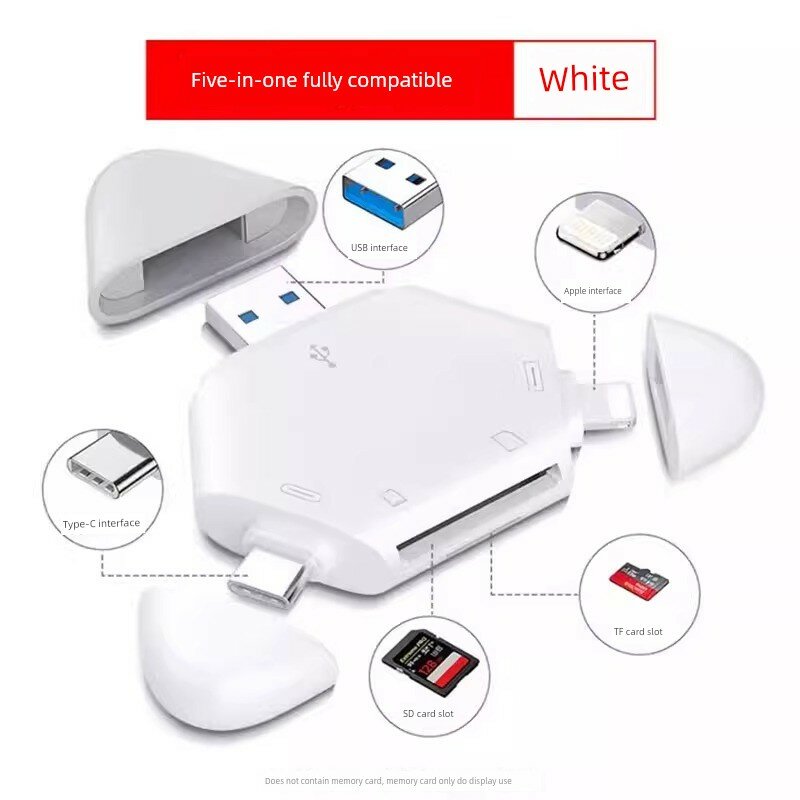 USB 3.0 Type-C с разъемом Apple Lightning, двойной карт-ридер для SD и TF с магнитной крышкой, высокоскоростная