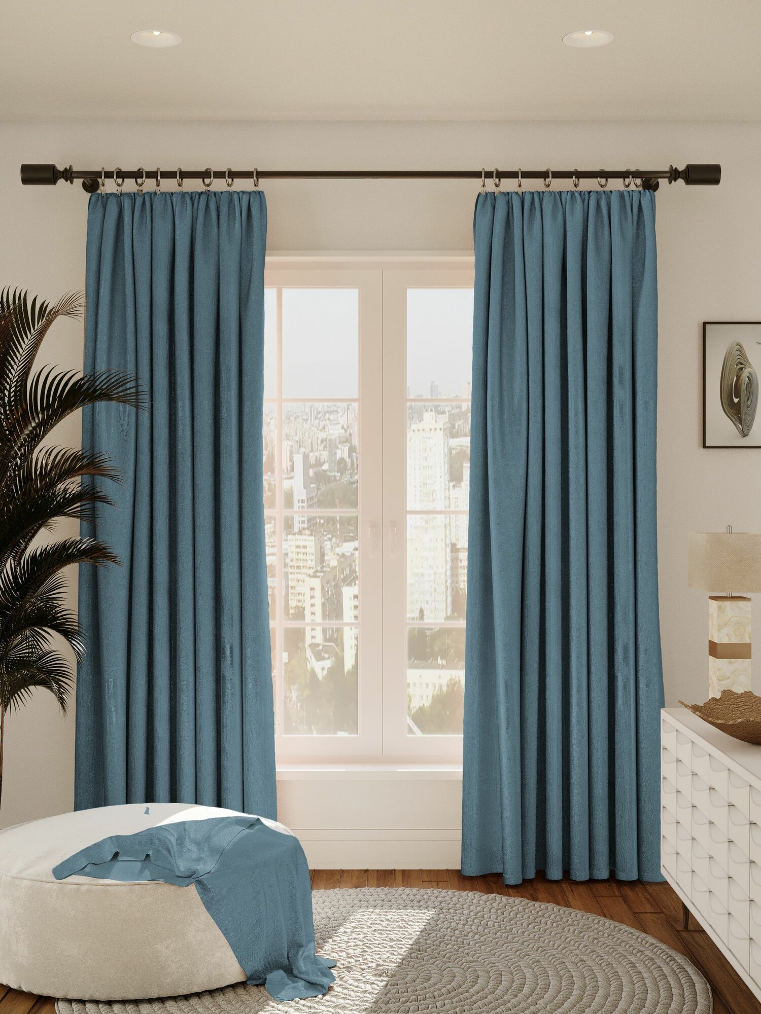 Шторы Атлас-Сатин на отрез метражом от 1 метра, высота отреза 280 см