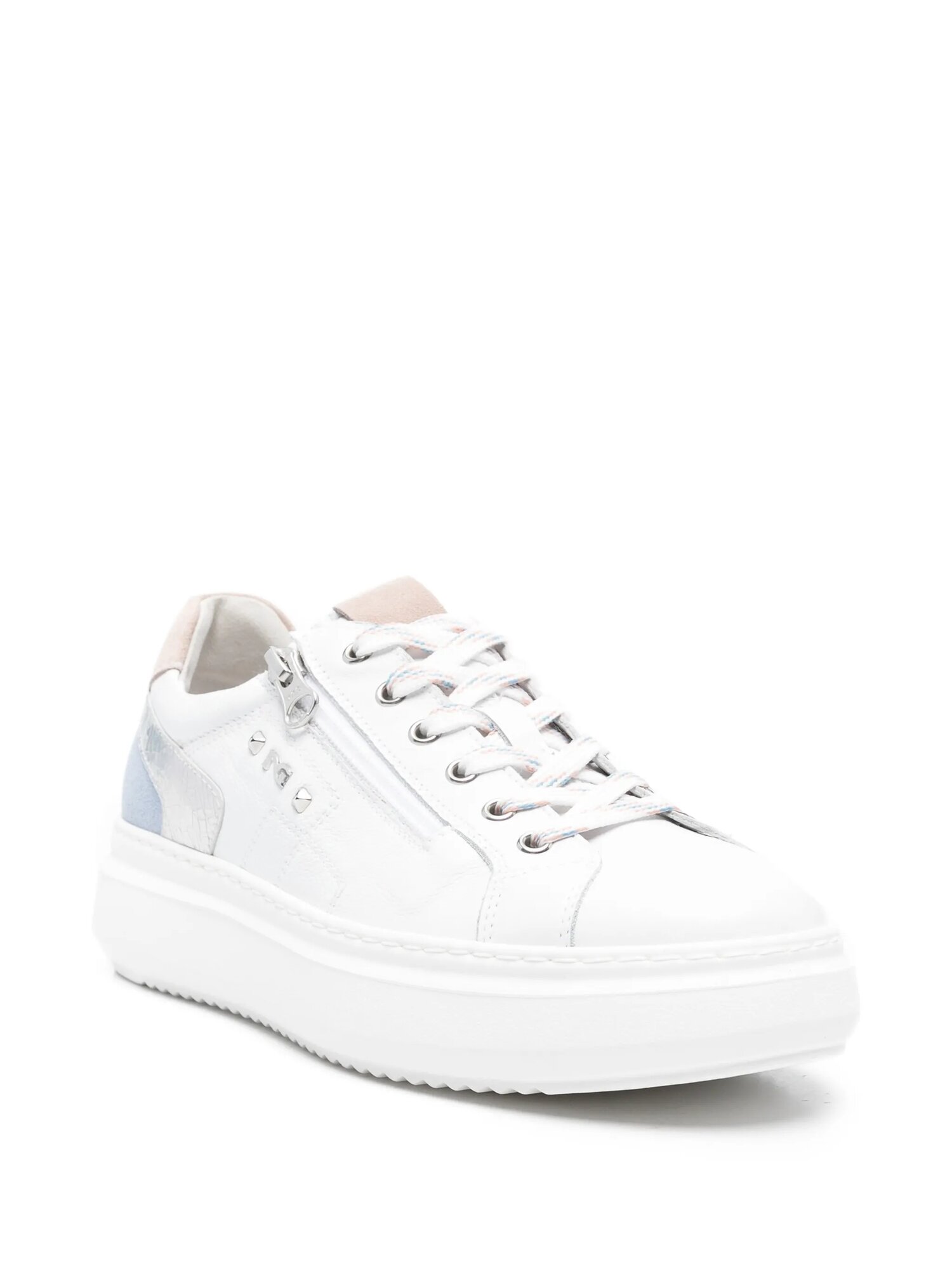 Кроссовки NeroGiardini Zip-up leather sneakers, размер 39, белый — фото 1