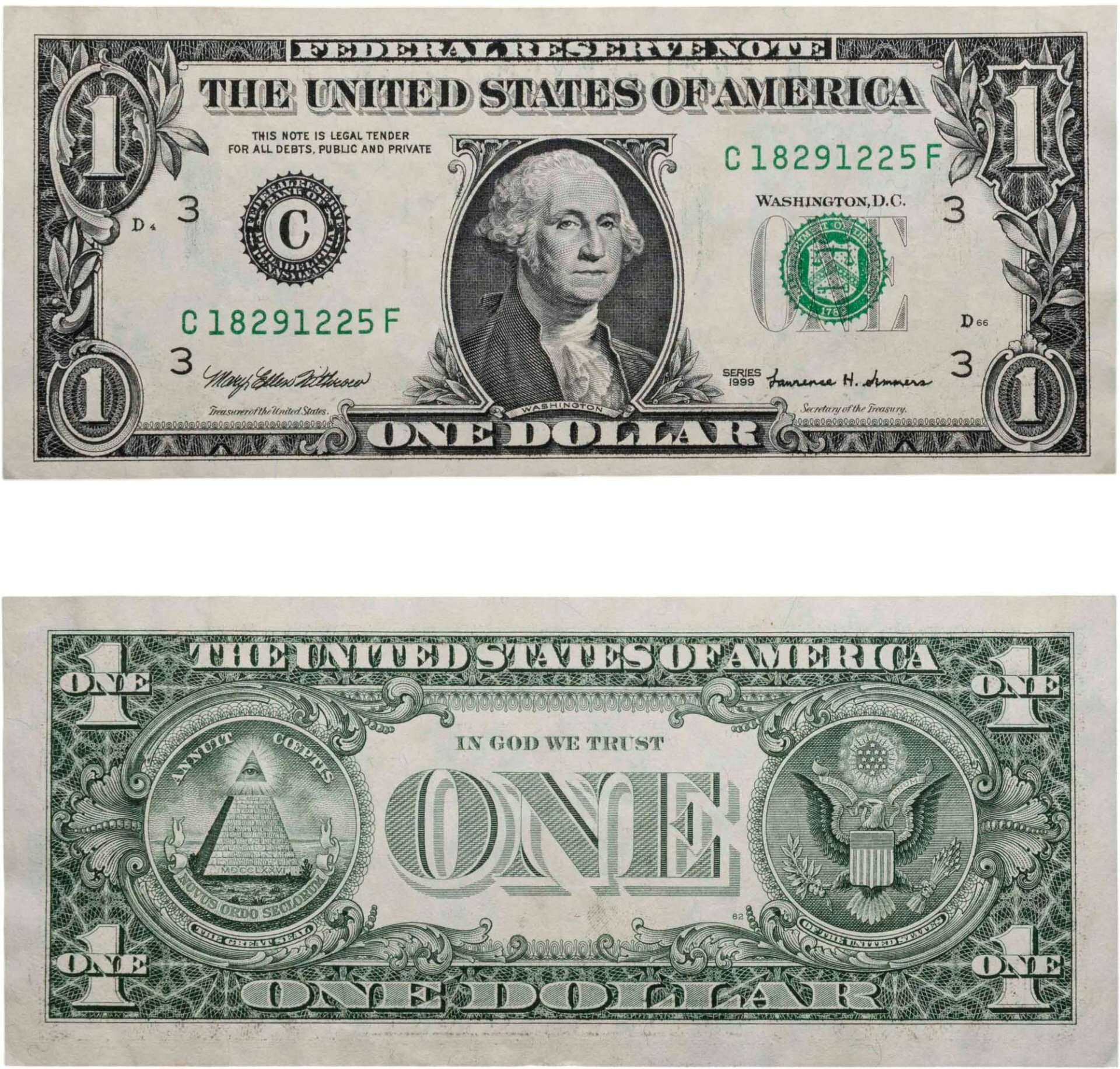 США 1 доллар 1999 год Pick 504 С-Филадельфия