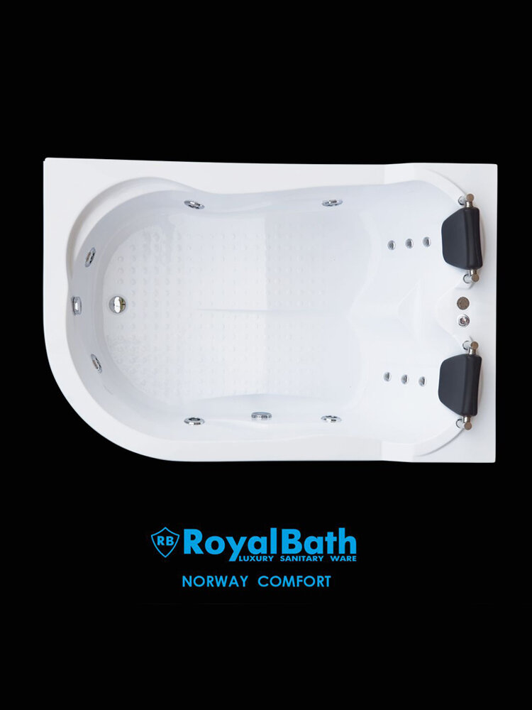Гидромассажная ванна угловая NORWAY COMFORT 180х120х66 правосторонняя двухместная