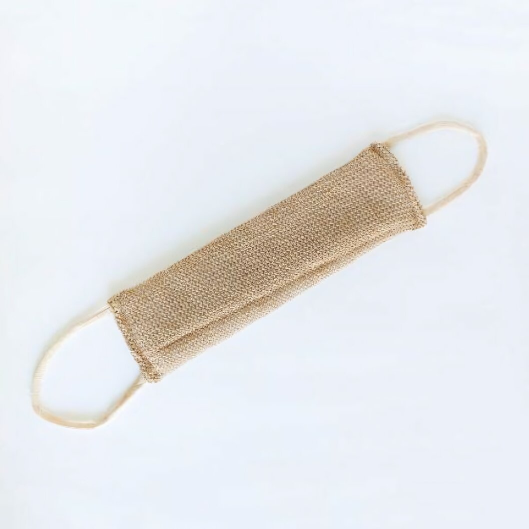 Мочалка банная джутовая с ручками, натуральное волокно, для массажа и пилинга