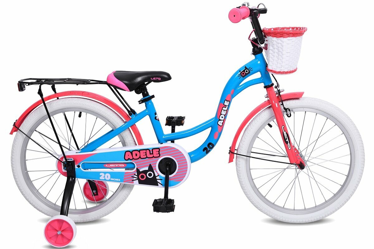 Велосипед 20" LETO ADELE, сталь, 1-ск, голубой, возраст 6-8лет