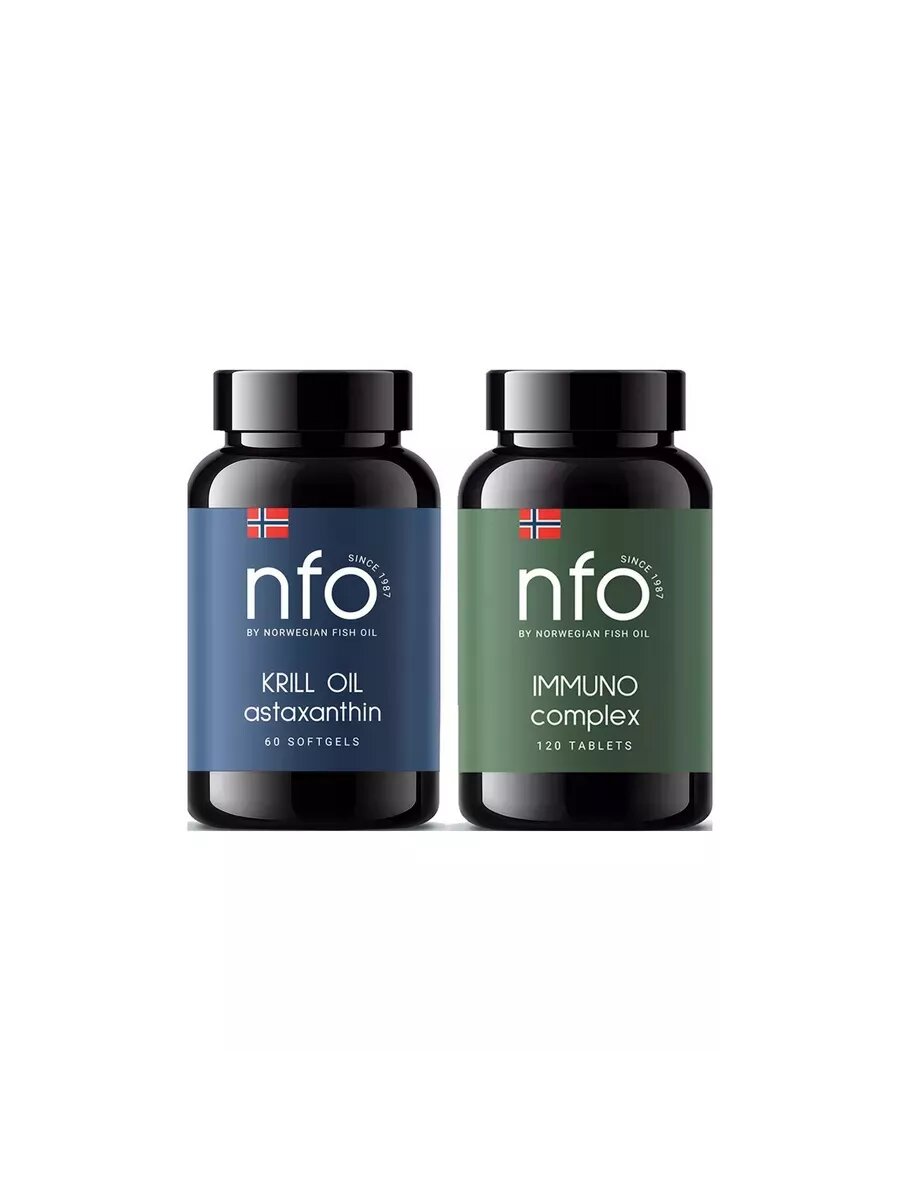 Набор NFO: ОМЕГА-3 масло криля 60 капс. + Иммунокомплекс 120