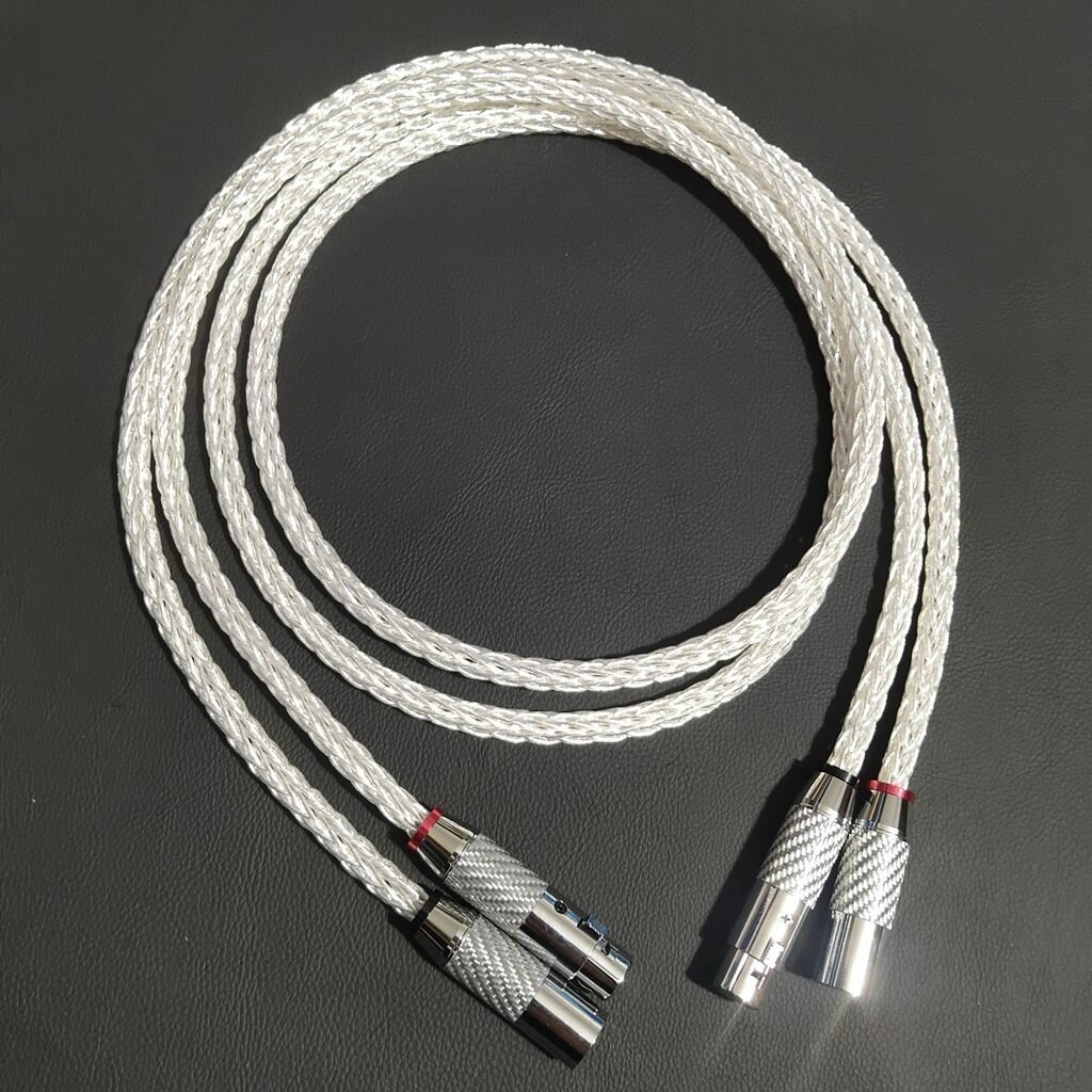 1 пара Kimber Kable 8AG посеребренный OCC HiFi XLR кабель с высококачественным углеродным волокном,3-контактный сбалансированный микрофонный провод для модернизации
