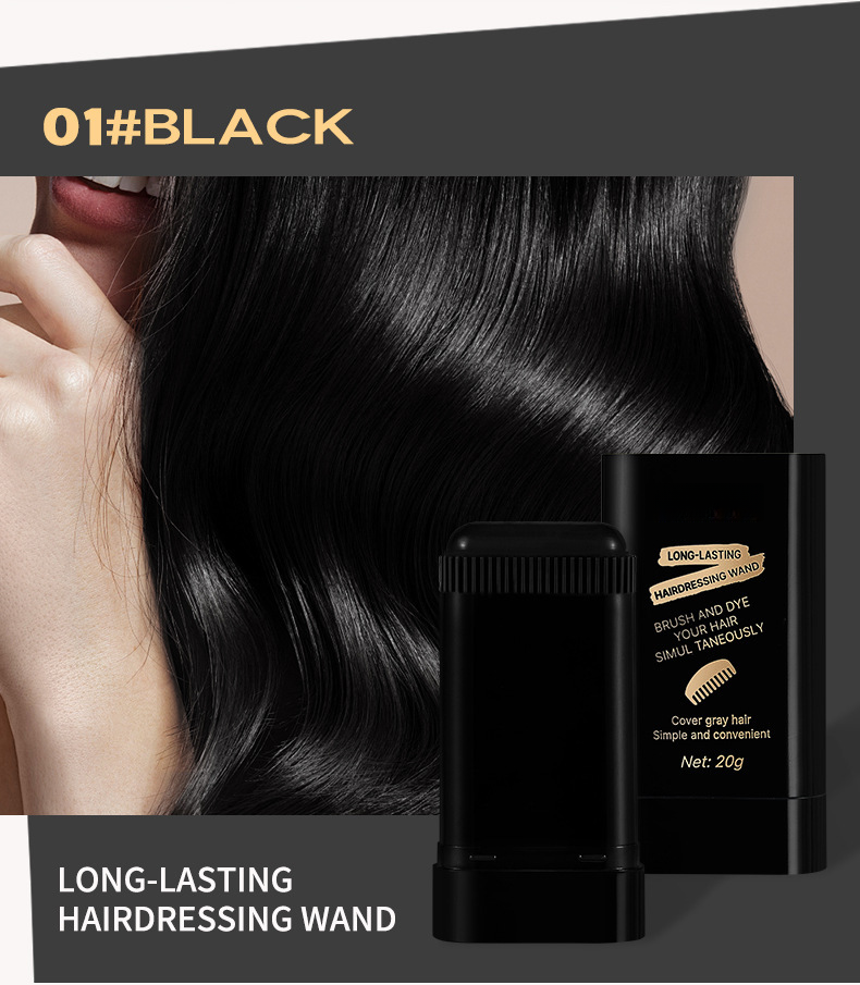 Портативный стик для окрашивания волос - быстрая маскировка белых волос, простое применение, быстрое окрашивание волос, длительное стойание для всех типов волос, стройный дизайн