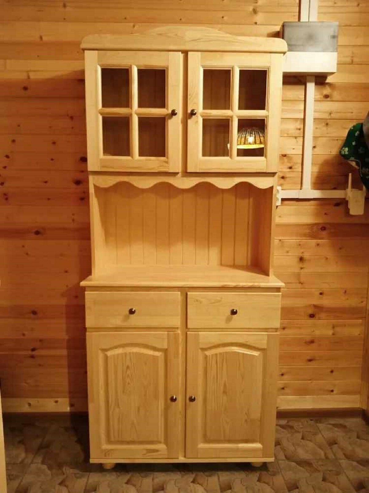 Буфет "Форест Premium 2216" 88 х 43 х 198, массив сосны, 2 двери, 4 полки, без зеркал