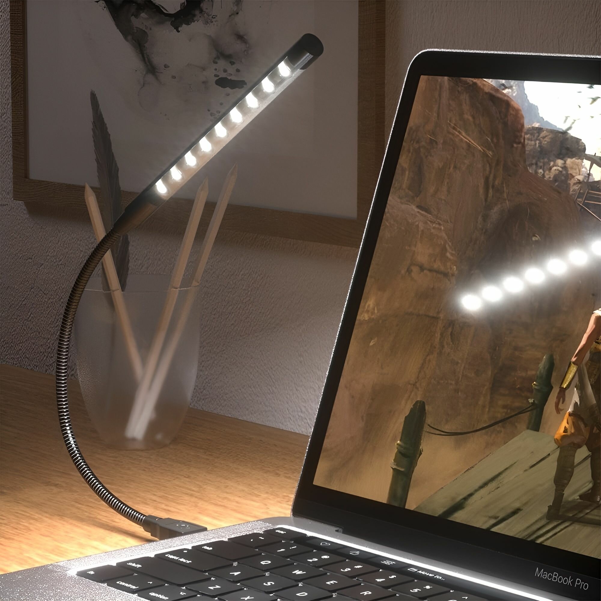 USB Светодиодная лампа для чтения, портативная гибкая для защиты глаз, мини-ночник, для ноутбука