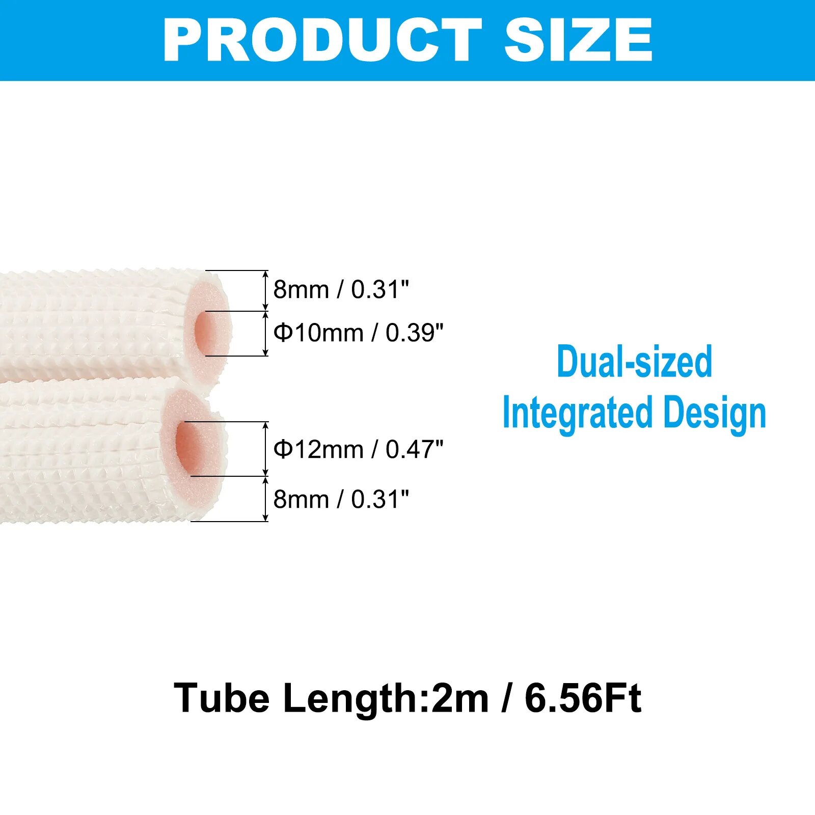 Пенопластовая изоляционная трубка XPE для кондиционеров ID 10mm 12mmx2meter