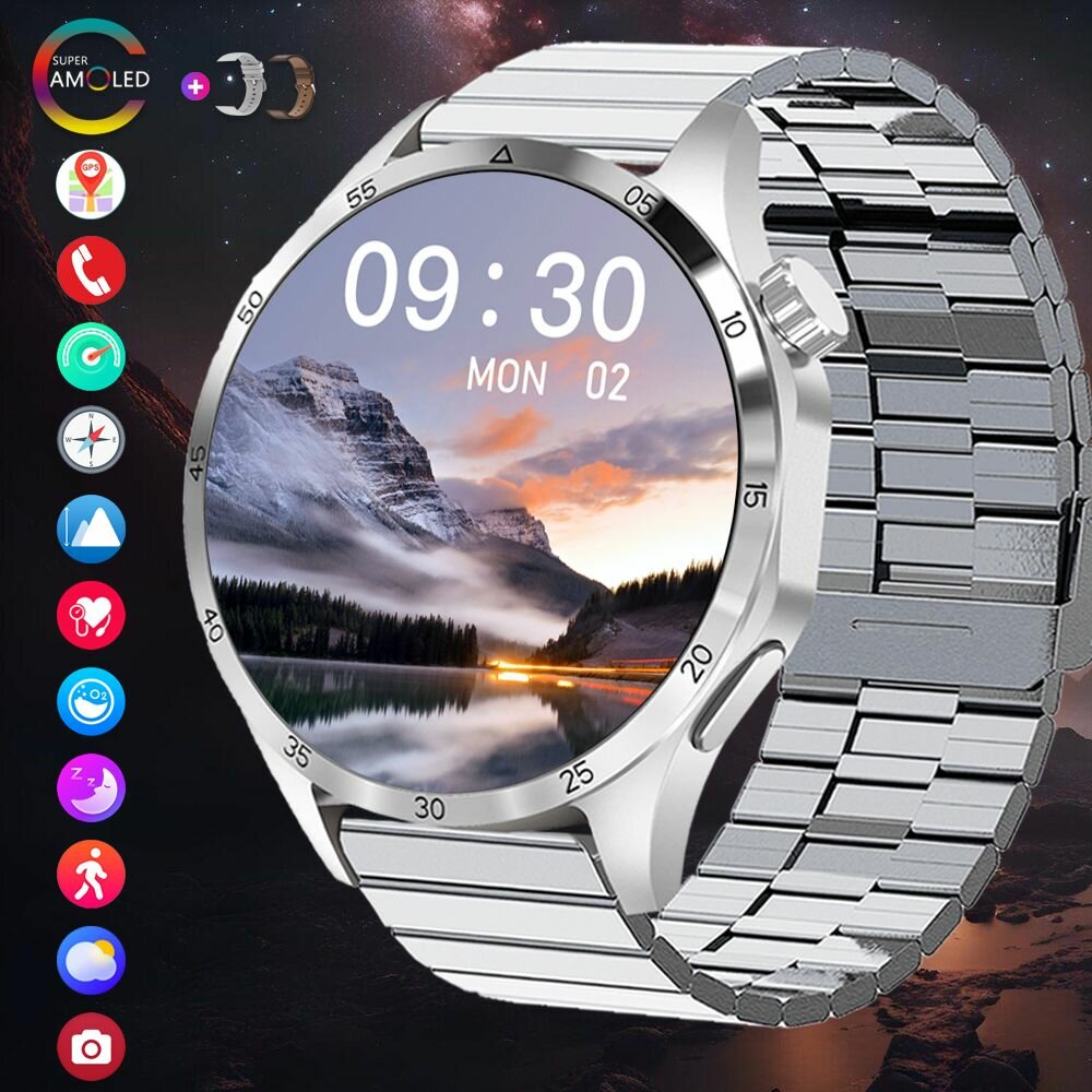 Cмарт часы мужские Smart Watch Premium 4 Pro, Edition 2024, 46мм, 3 ремешка в комплекте, (наручные смарт часы для айфон/андроид) электронные