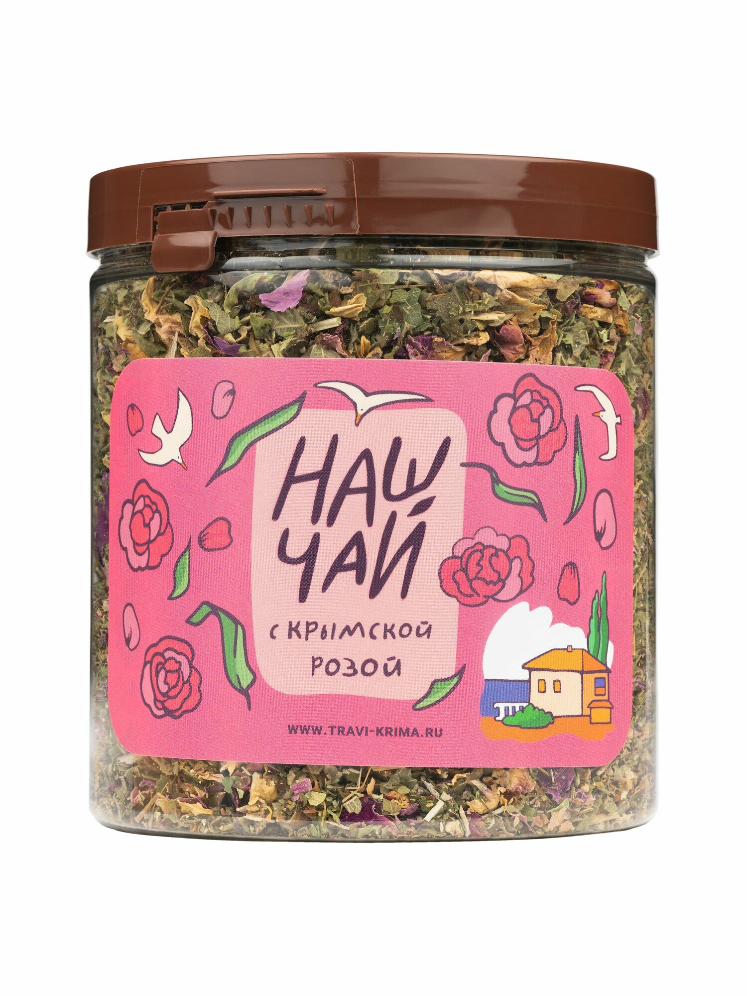 Чай Травы Горного Крыма "Наш чай с крымской розой", среднелистовой, 60 г