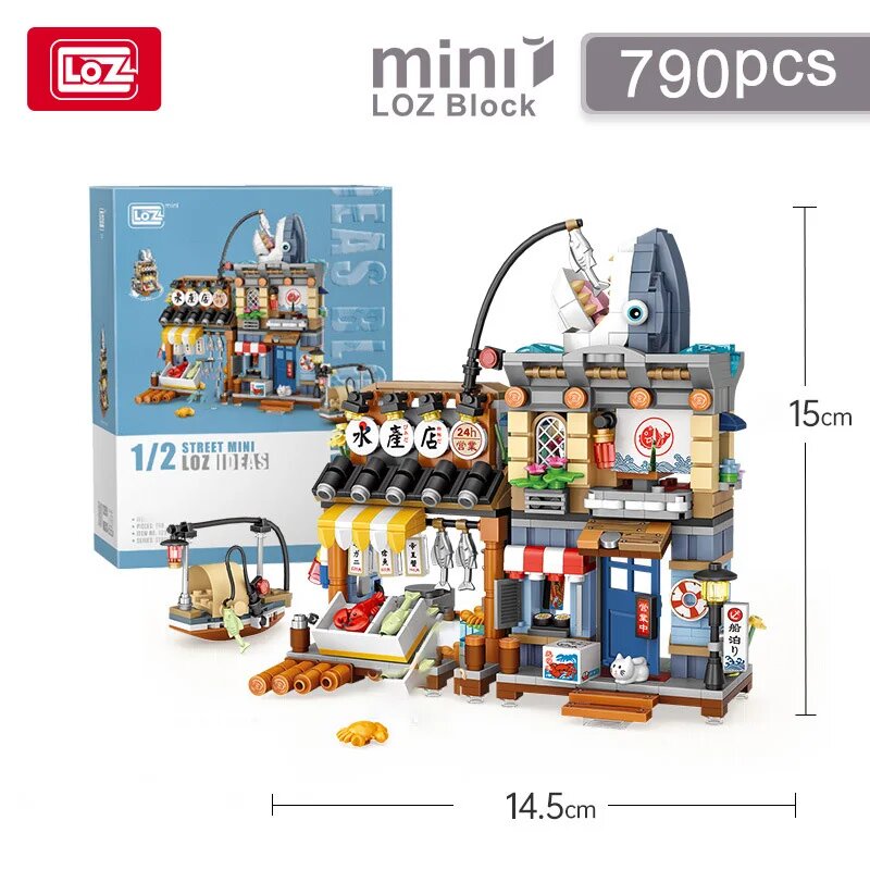LOZ Mini Street View Медведь Кофе Панда Чайный домик Деревянный дом модель здания собранные детские строительные блоки игрушка