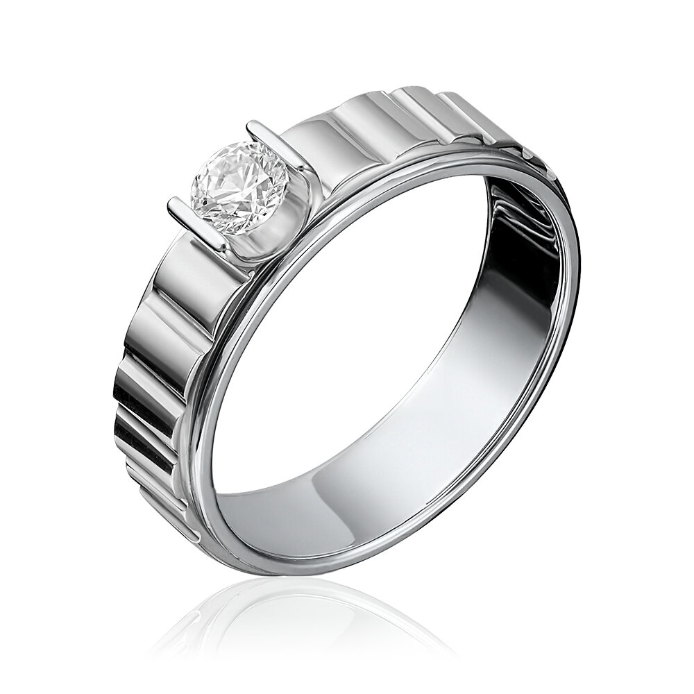 Кольцо помолвочное ОРИЕНТАЛЬ, белое золото, 585 проба, Swarovski Zirconia