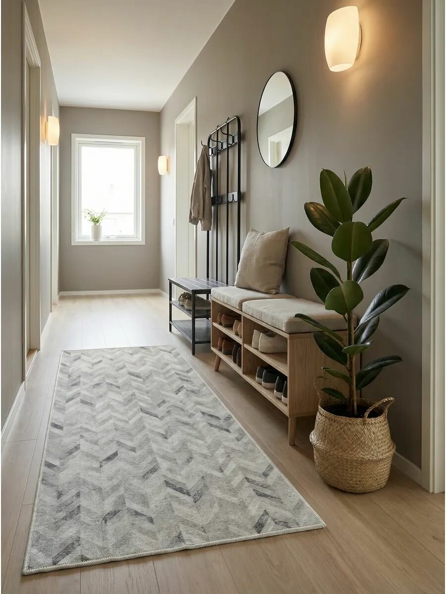 Ковер Natali's Carpets прикроватный комнатный безворсовый 75х365 см Турция