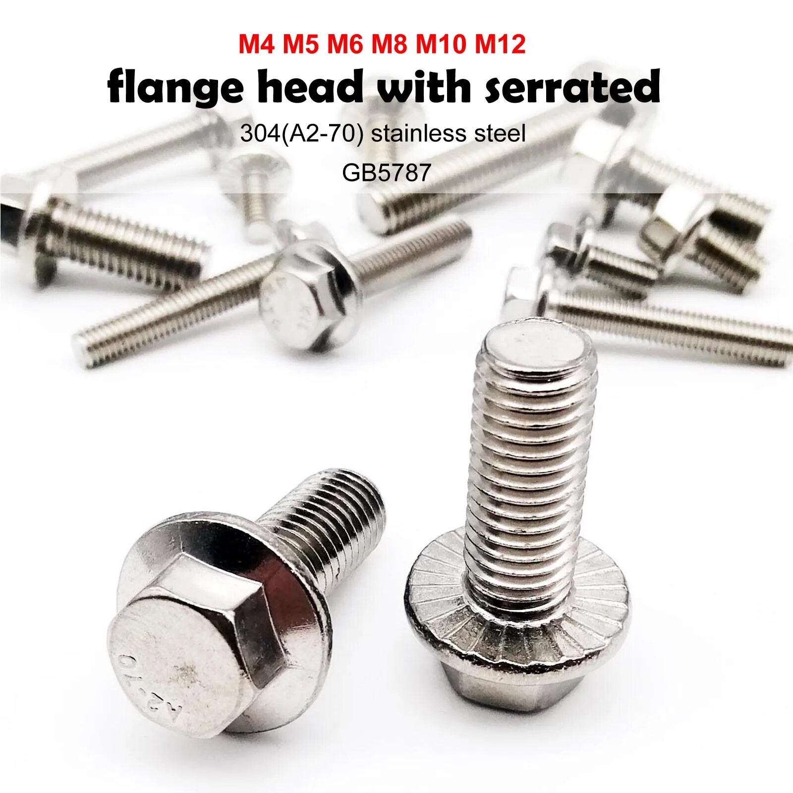 Болты HZYUEGOU нержавеющая сталь M4 M5 M6 M8 M10 M12 M8x10mm 5pcs