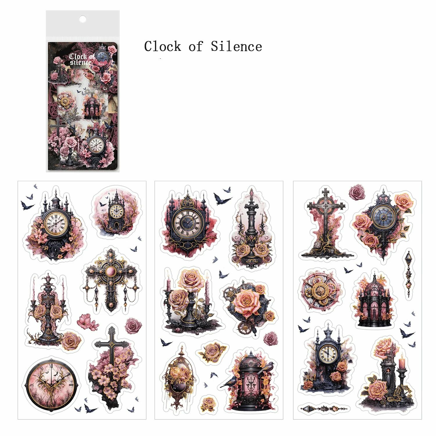 Коллекция стикеров "Clock of Silence" - 3 листа