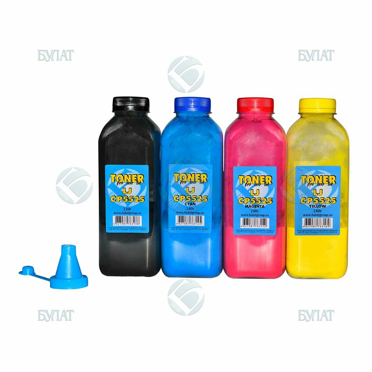 Тонер булат HP Color LJ CP5525 (Чёрный, банка 220 г)