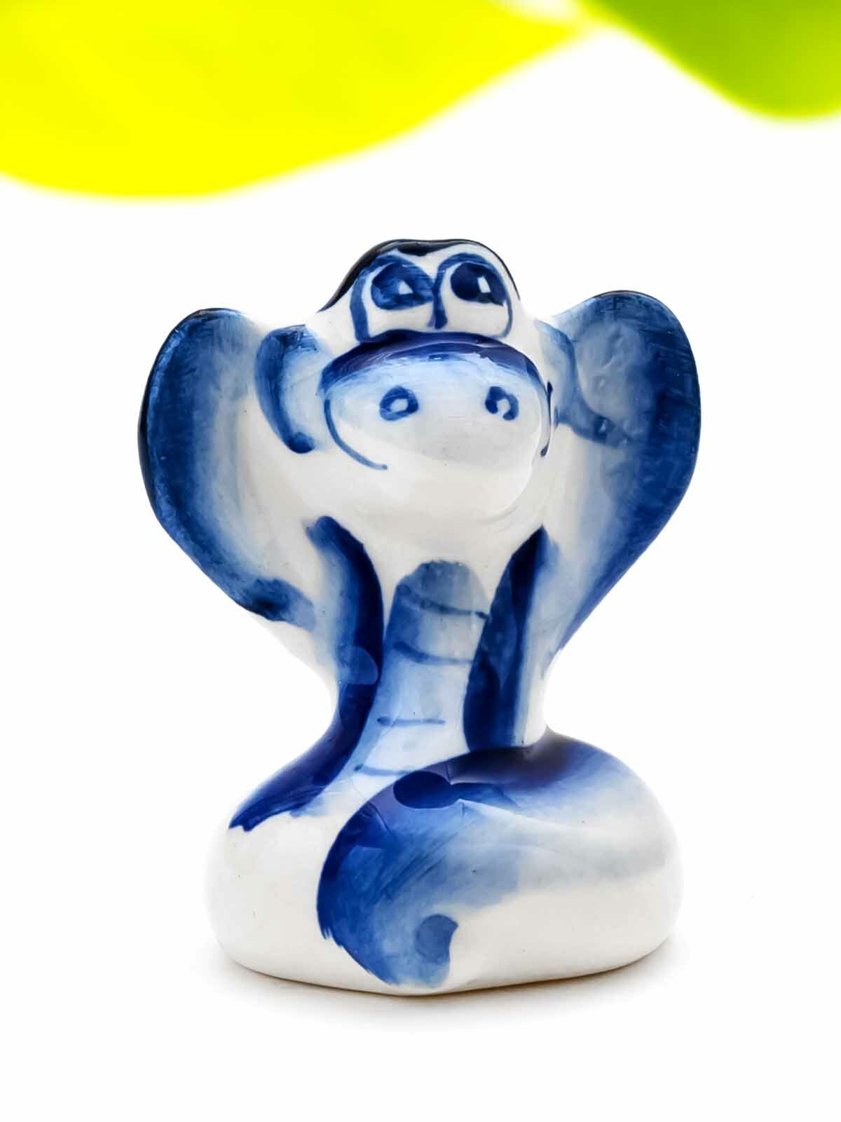 Фигурка коллекционная - Змея, Гжель, Фарфор, 5,0 см