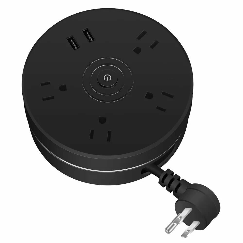 Сетевой фильтр US Plug Retractable Power Strip с 4 Розетками и 2 USB-портами